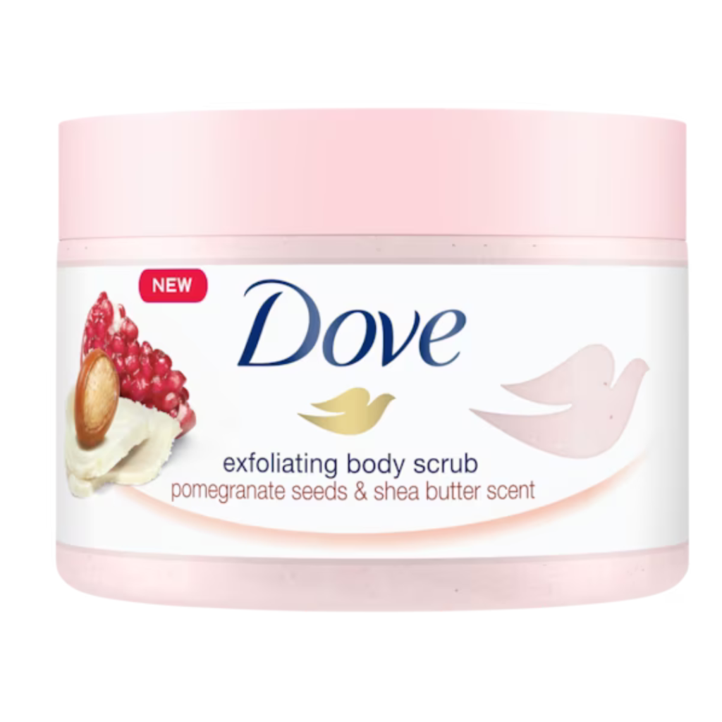 Dove exfoliating body scrub with pomegranate seeds & Shea butter scent ...